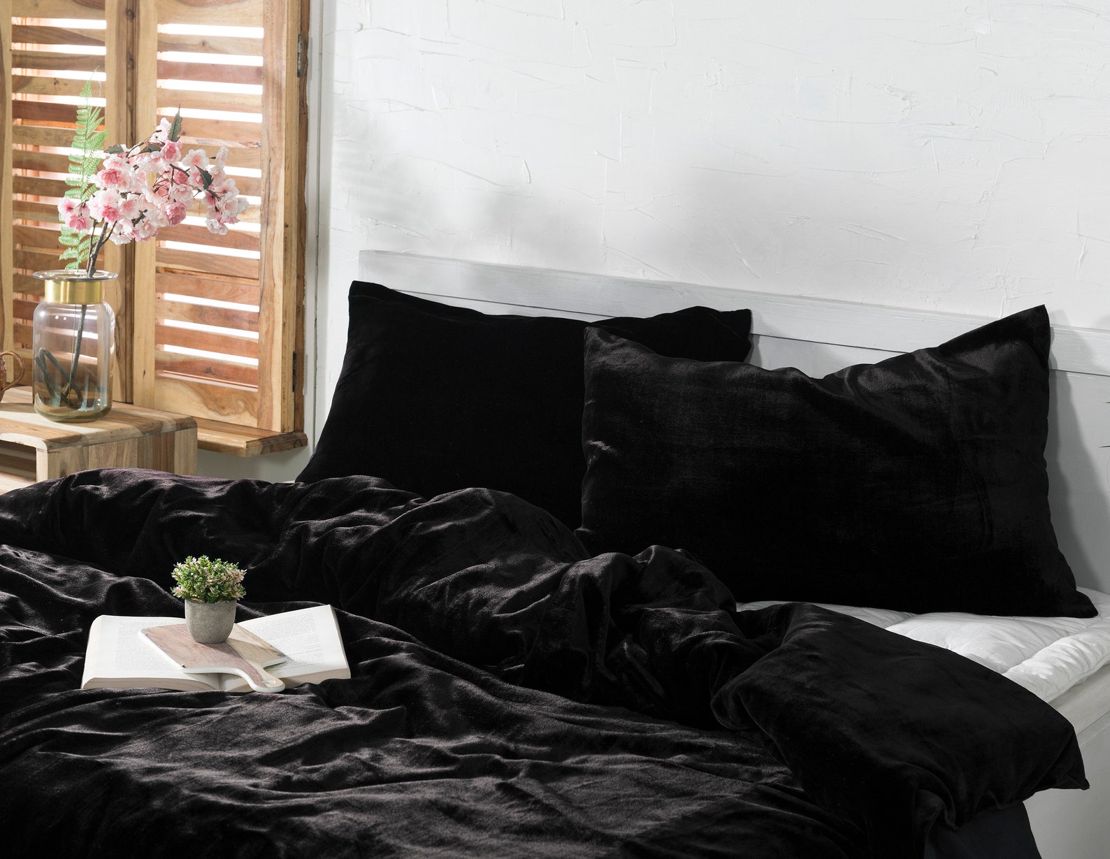 3 Pieces Set Luxury Crushed Velvet Duvet Cover Boho Bedding UO | Etsy