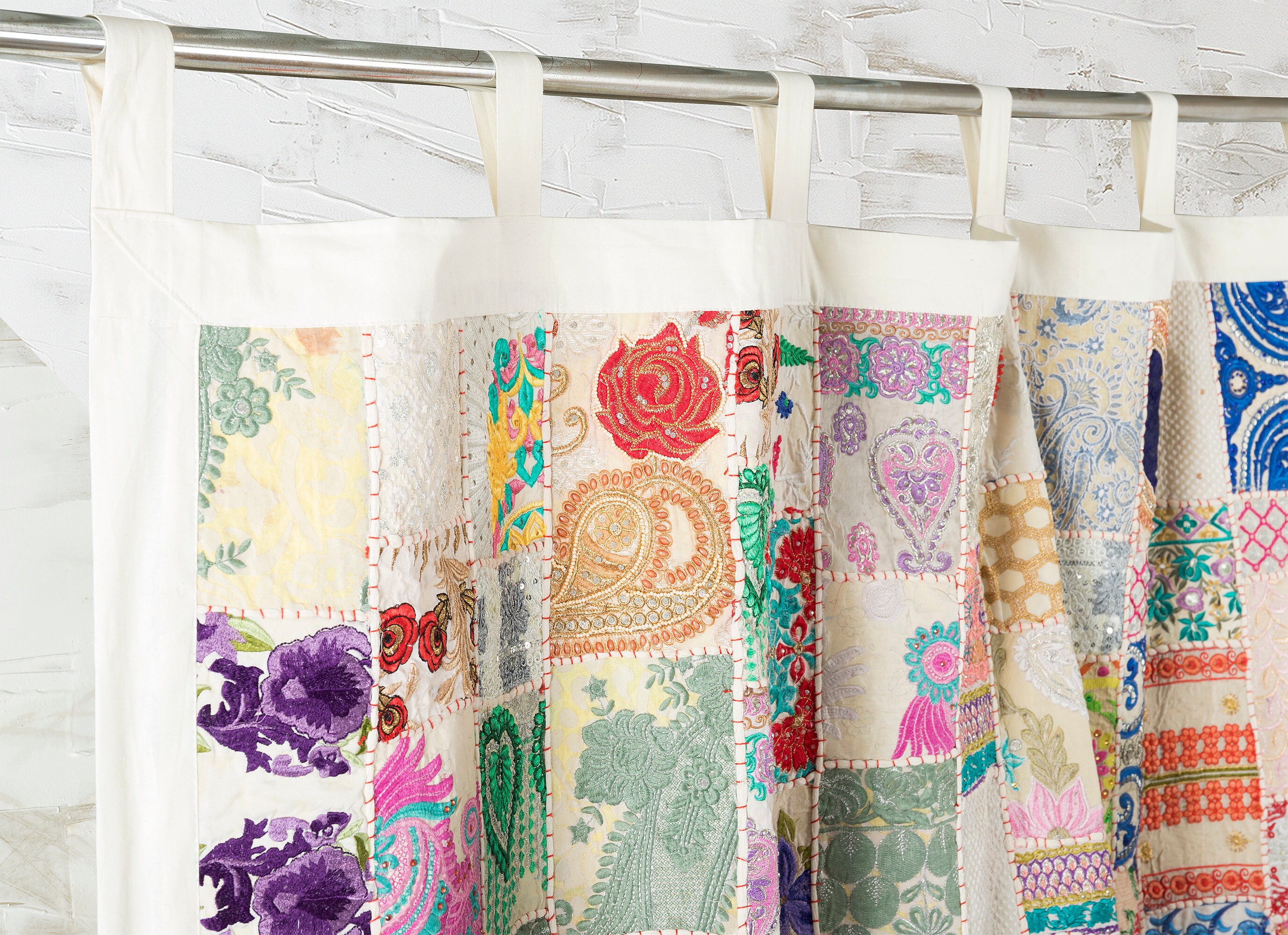 White Large Patchwork Wall Hanging Tapestry Indian Vintage - Etsy