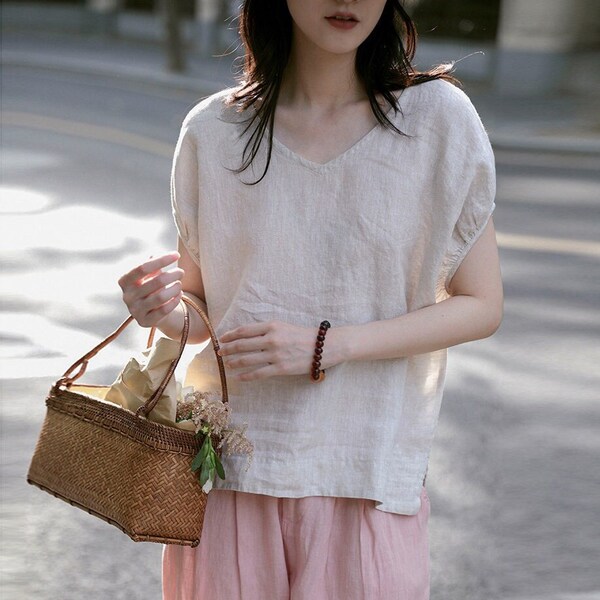 Womens Linen Tops - Etsy