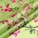 Romantic Peach Flower Green Fabric Silk Satin Organza Fabric - Etsy