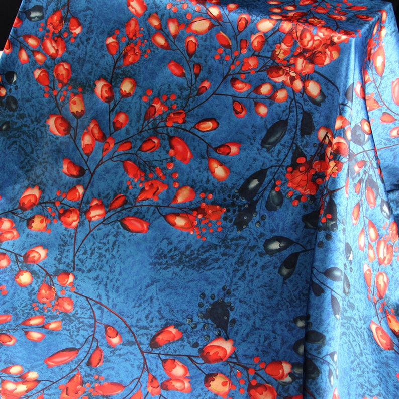 Kapok flower Stretch Silk Satin fabric by the Yard Width 46 | Etsy