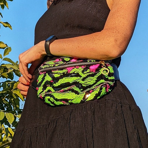 Sparkly Mermaid Sequin Backpack With Separate Laptop Pocket, Black Mint ...