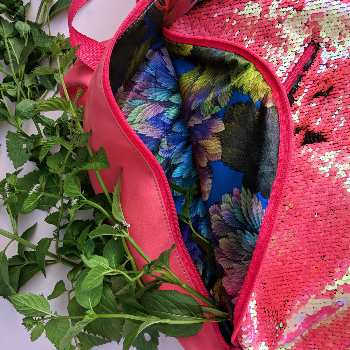 Reversible Sequin Red to Black Backpack, Sparkly Mermaid Sequin ...