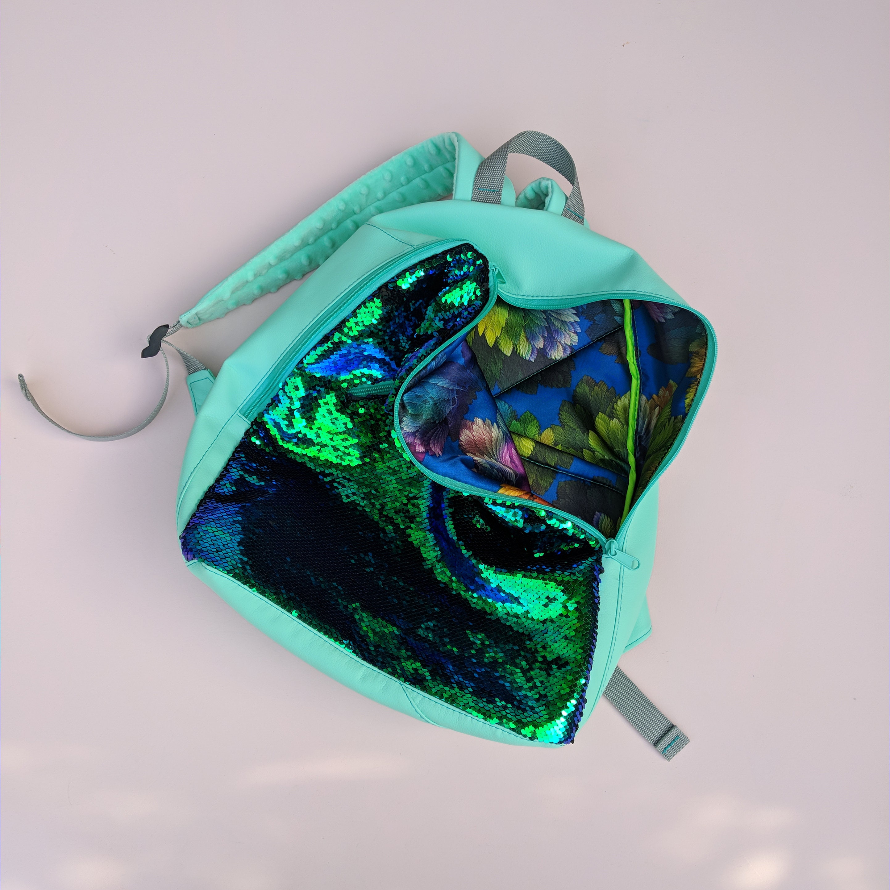 Sparkly Moveable Sequin Green Backpack Reversible Sequin Mint - Etsy