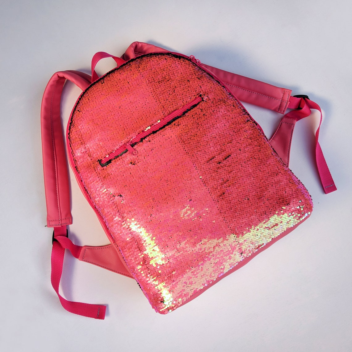 Reversible Sequin Red to Black Backpack, Sparkly Mermaid Sequin ...