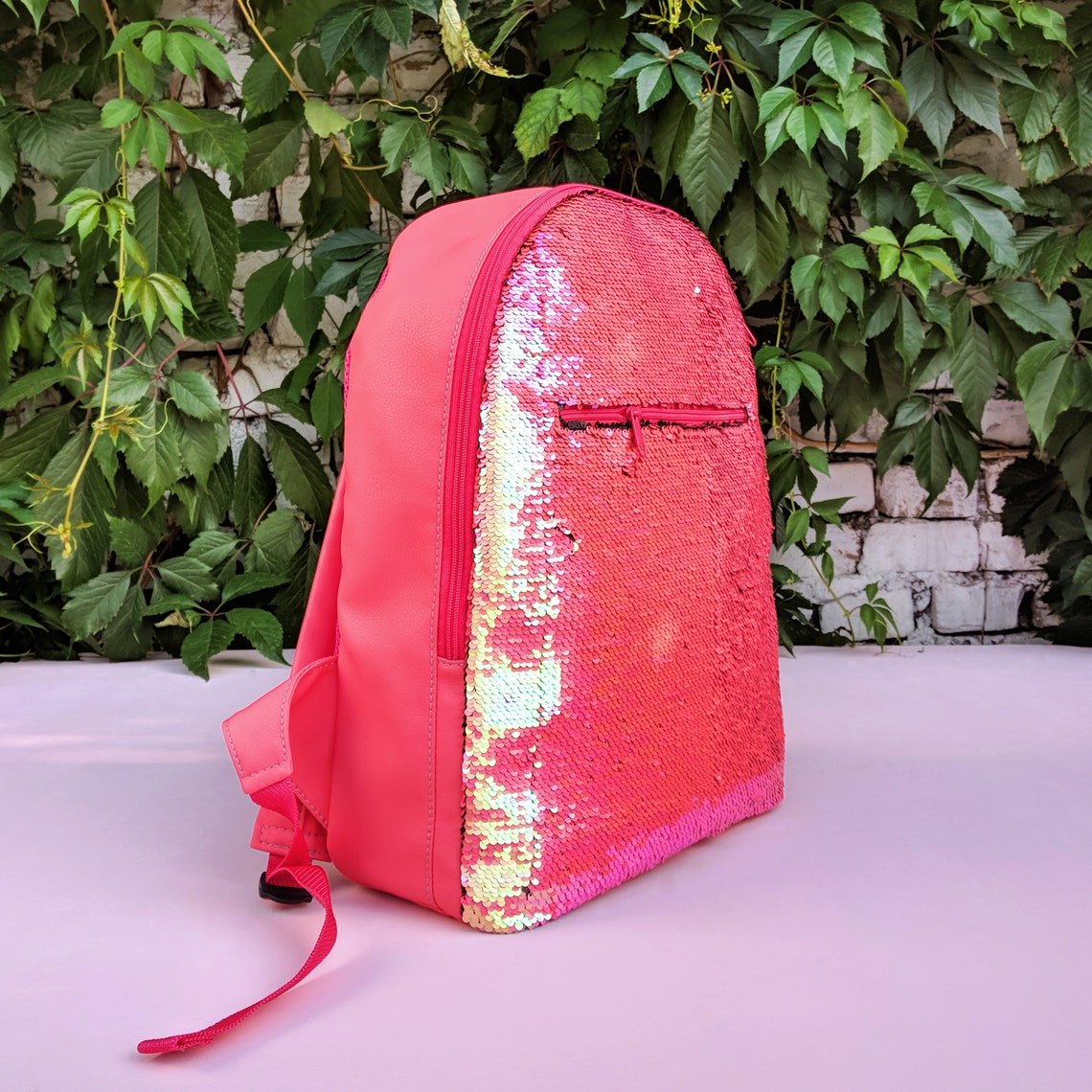 Reversible Sequin Red to Black Backpack Sparkly Mermaid - Etsy
