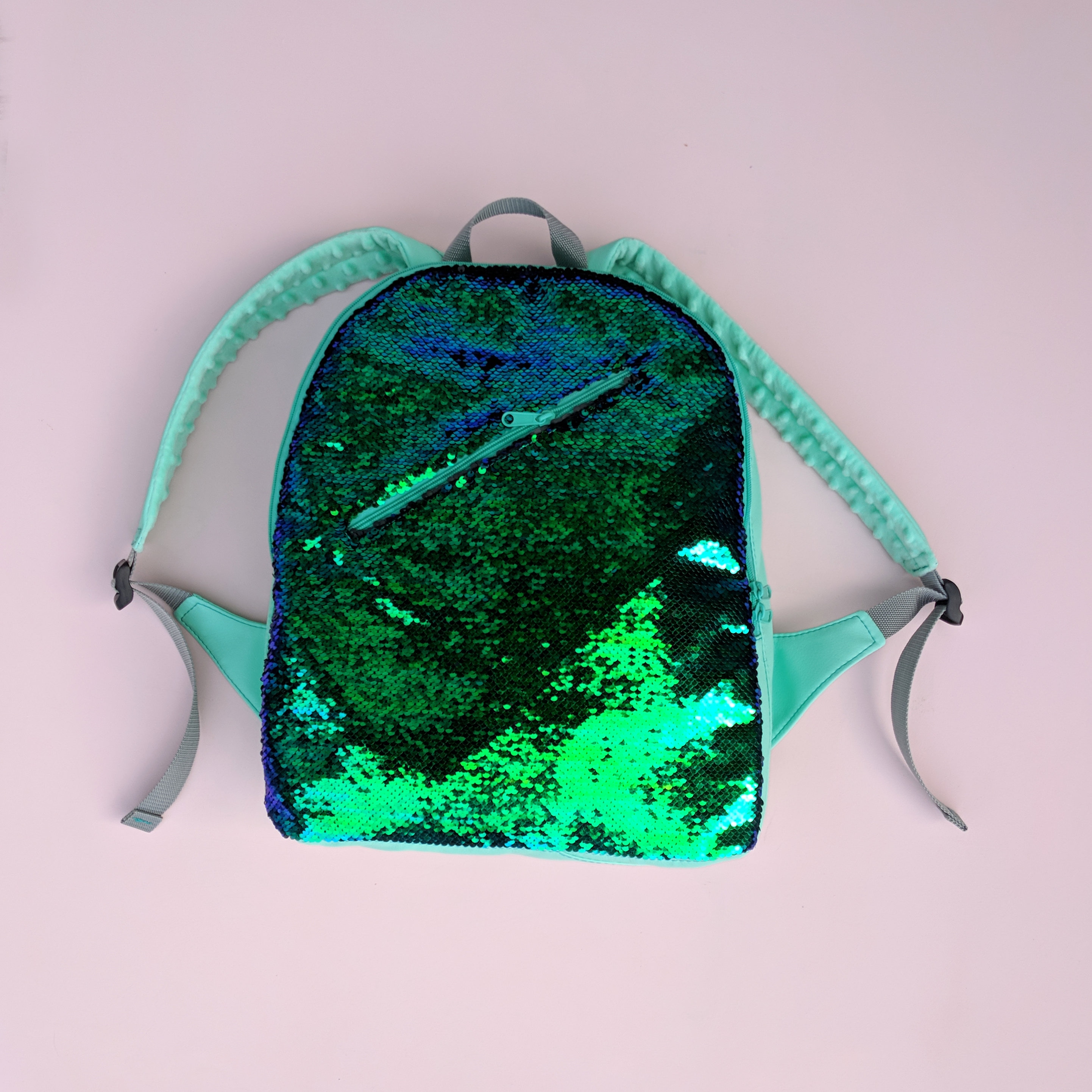 Sparkly Moveable Sequin Green Backpack, Reversible Sequin Mint to Black ...