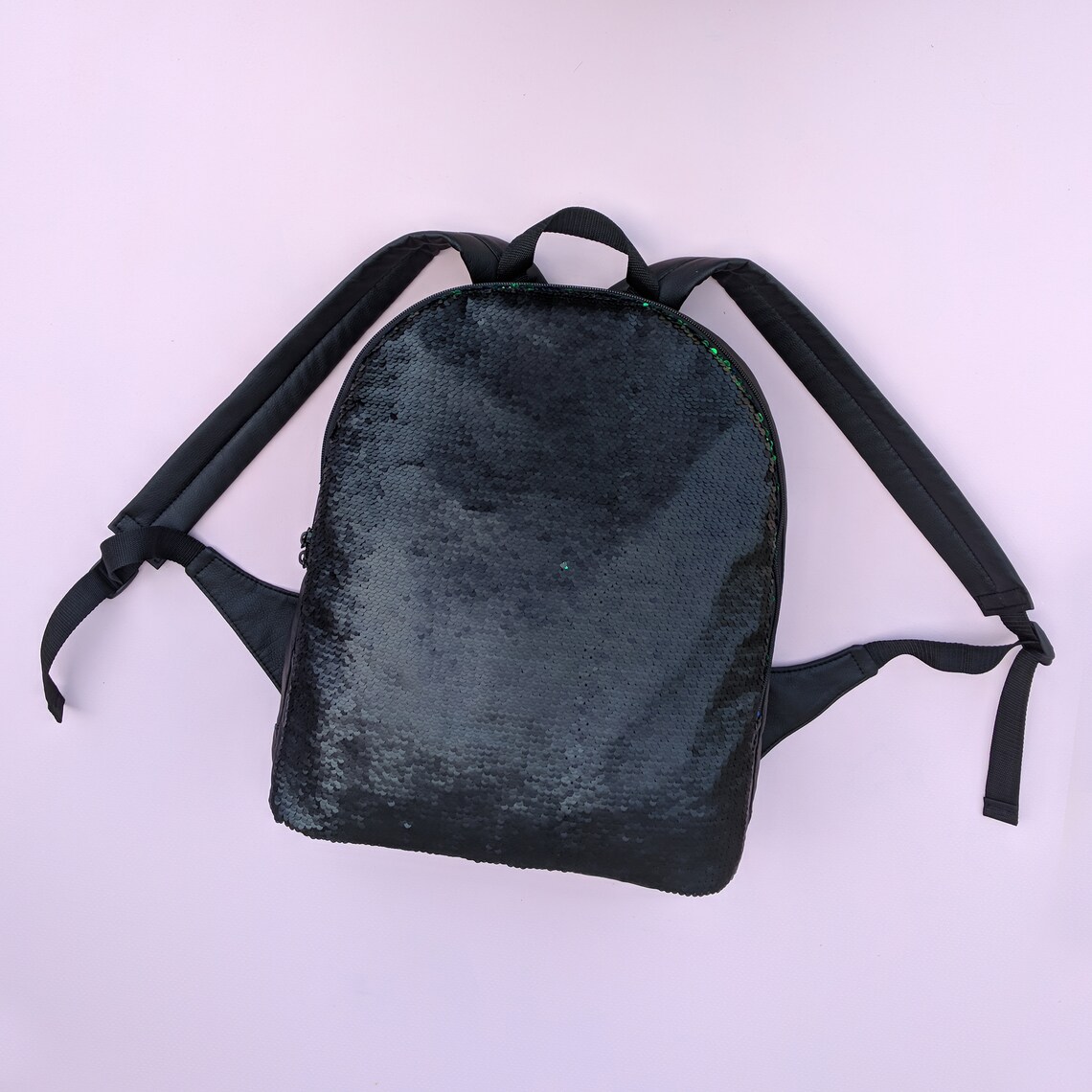 Sparkly Mermaid Sequin Backpack With Separate Laptop Pocket, Black Mint ...