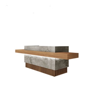 Custom Modern Minimalist Concrete Reception Desk Custom - Etsy