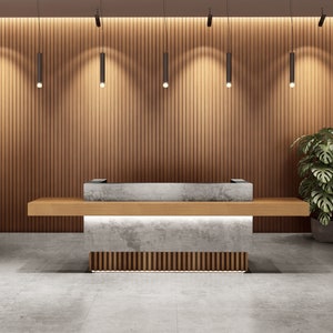 Custom Modern Minimalist Concrete Reception Desk Custom - Etsy