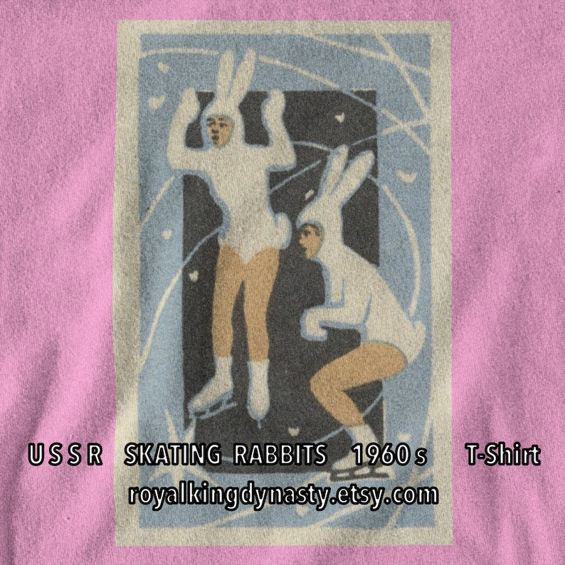 USSR Skating Rabbits T-shirt / Soviet Kitsch Vintage 1960s - Etsy