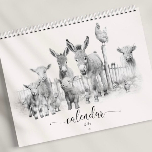 Farm Animal Calendar - Etsy