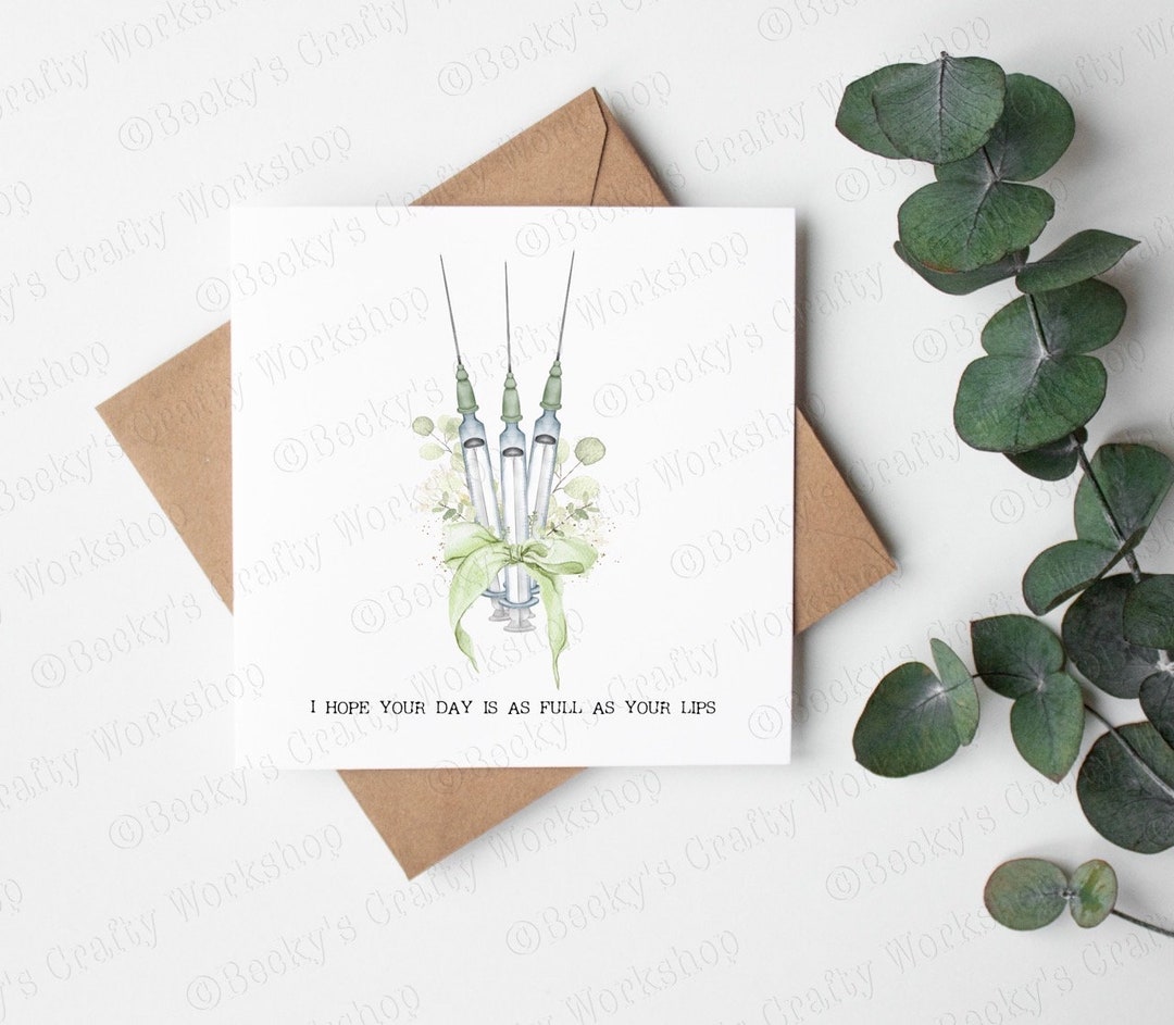 Novelty Birthday Card Big Lips Aesthetics Injections Lip Fillers Gift ...