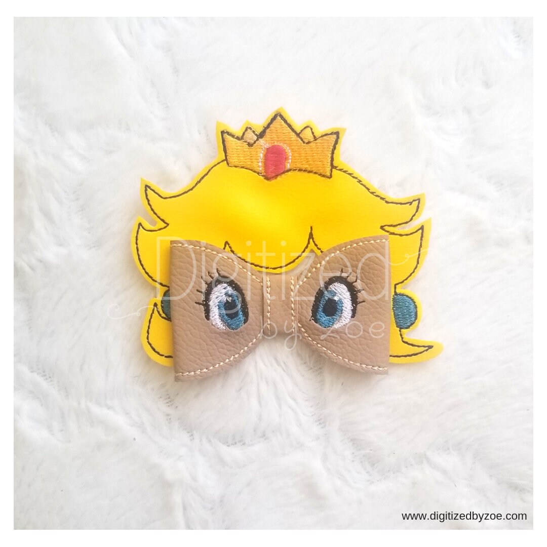Princess Peach Inspired Bow in the Hoop Embroidery Digital Download ...