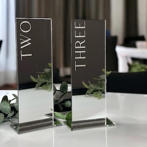 Silver Mirror Acrylic Table Numbers, Wedding Table, Event Planning ...