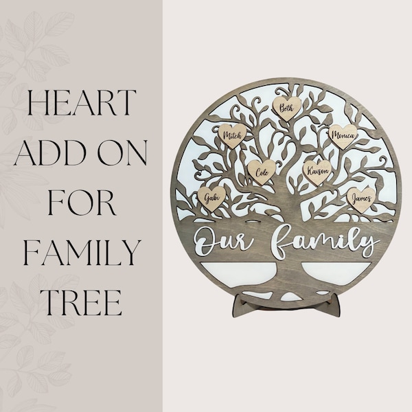 Small Heart for Family Tree - Etsy