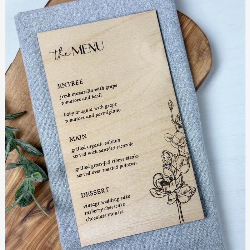 Engraved Menu - Etsy