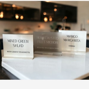 Buffet Table Signs, Catering, Acrylic Signs, Event Planning, Buffet ...