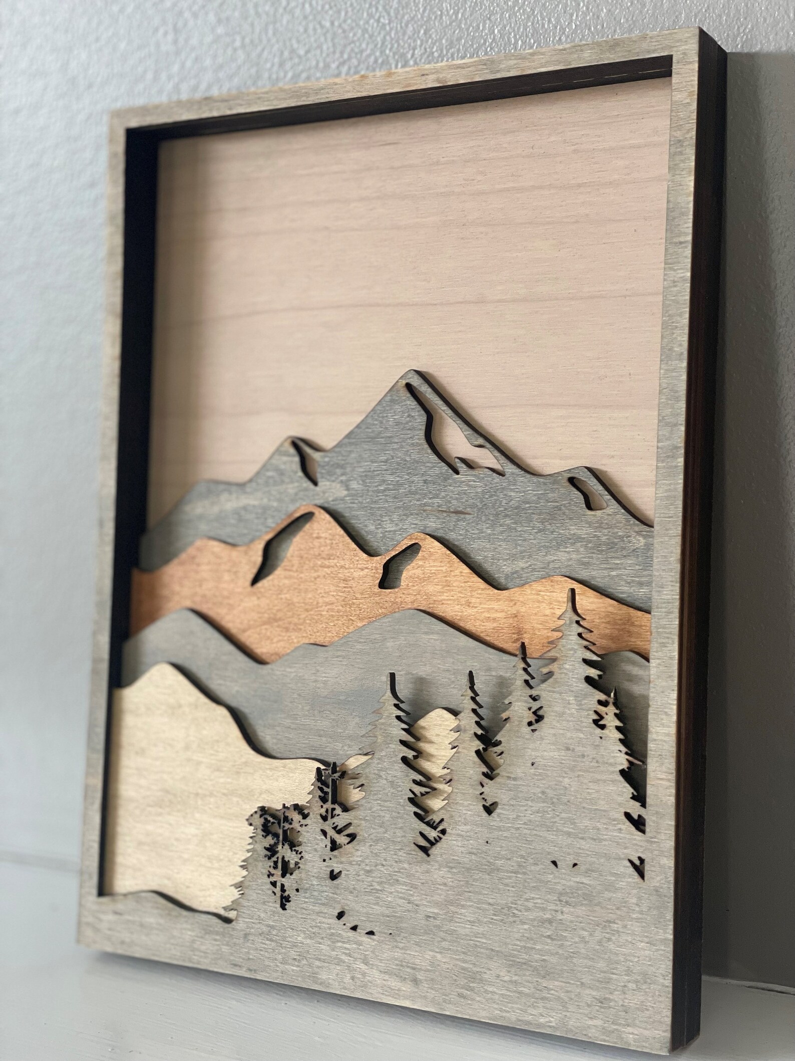 Mountain Layered Sign Nature Wood Sign Home Decor Nature - Etsy