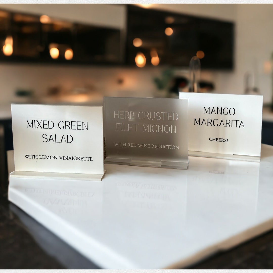 Buffet Table Signs, Catering, Acrylic Signs, Event Planning, Buffet ...