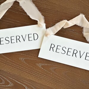 Wedding Reserved Sign, Custom Reserved Signs, Reserved Chair Sign ...