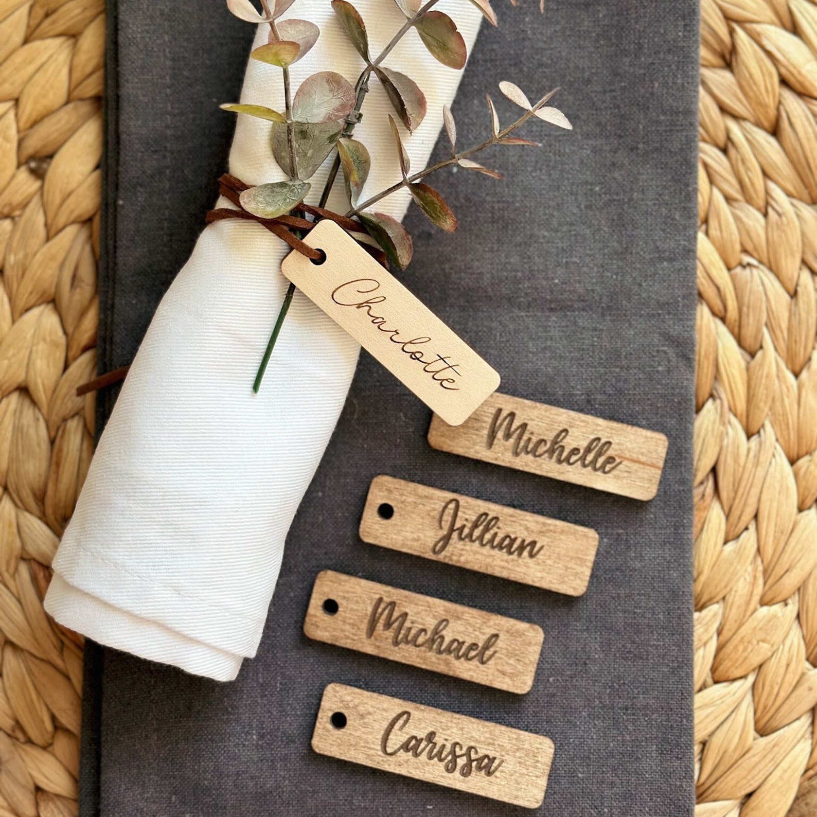 Wedding Place Cards, Custom Wedding Place Tags, Wood Napkin Tags ...