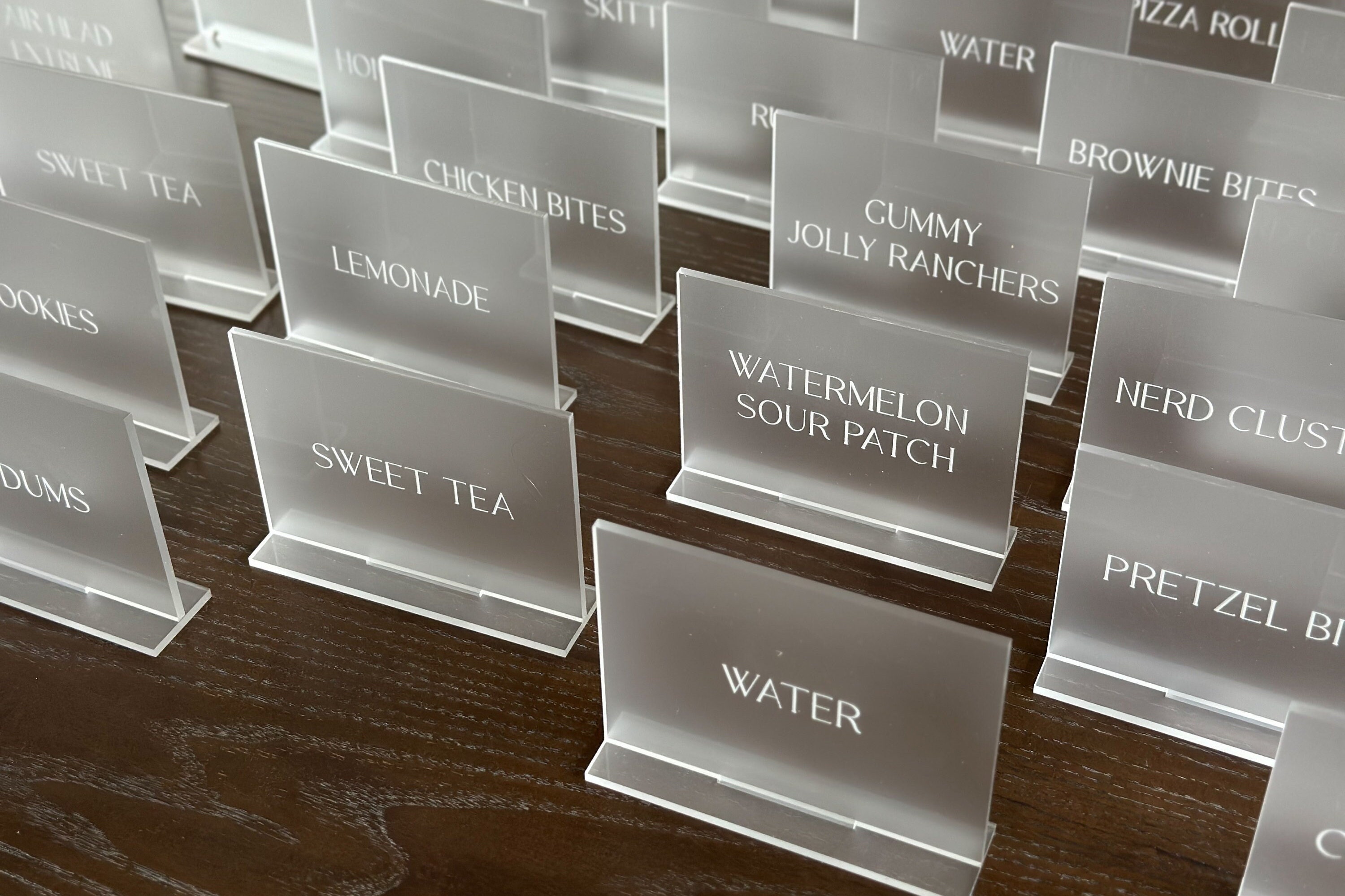 Buffet Table Signs, Catering, Acrylic Signs, Event Planning, Buffet ...