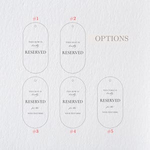 Reserved Acrylic Tags, Personalized Reserved Seat Tags, Custom Oval ...