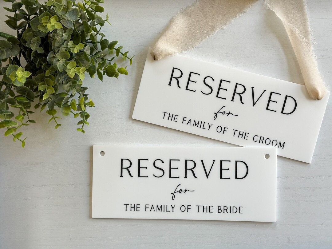 Wedding Reserved Sign, Custom Reserved Signs, Reserved Chair Sign ...