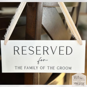 Wedding Reserved Sign, Custom Reserved Signs, Reserved Chair Sign ...