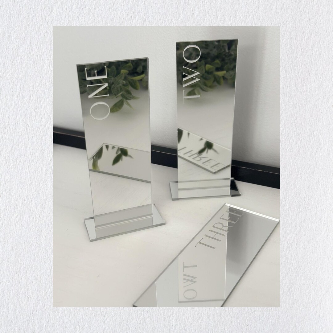 Silver Mirror Acrylic Table Numbers, Wedding Table, Event Planning ...