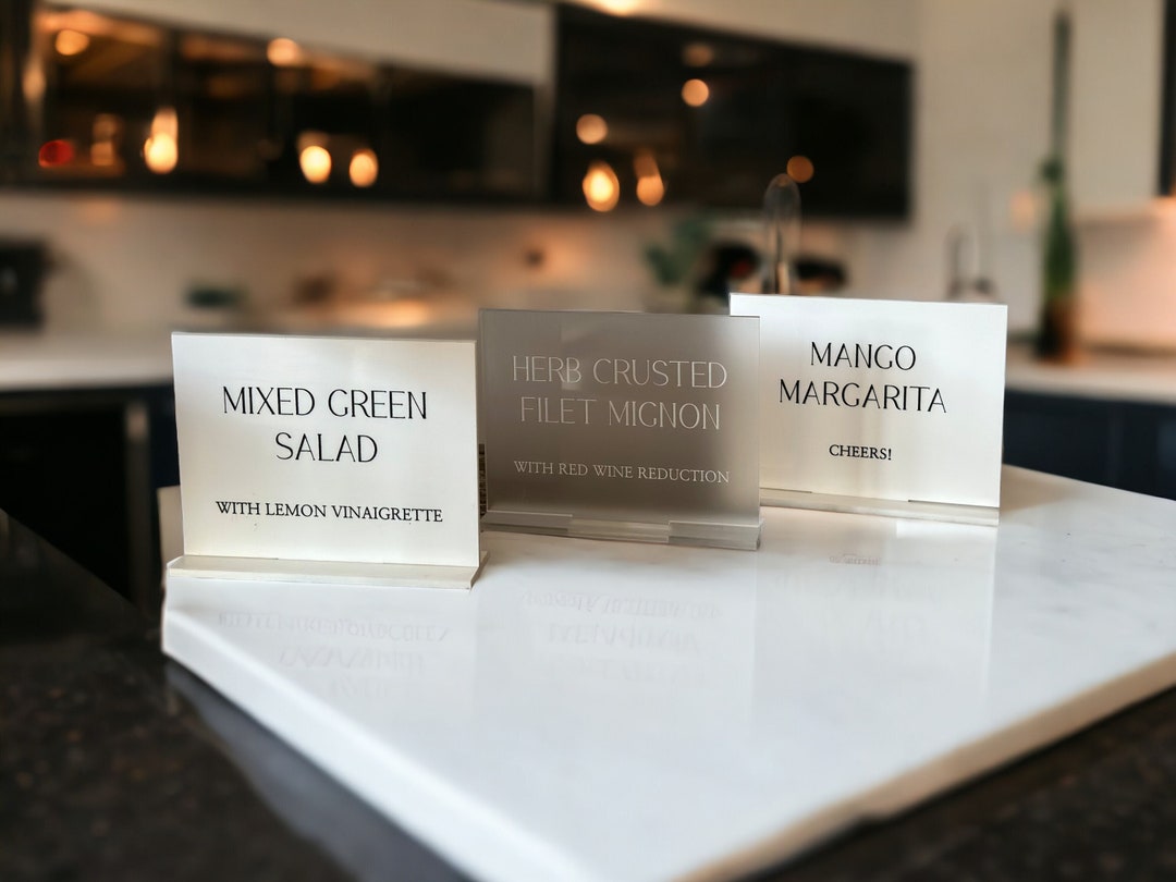 Buffet Table Signs Catering Acrylic Signs Event Planning - Etsy