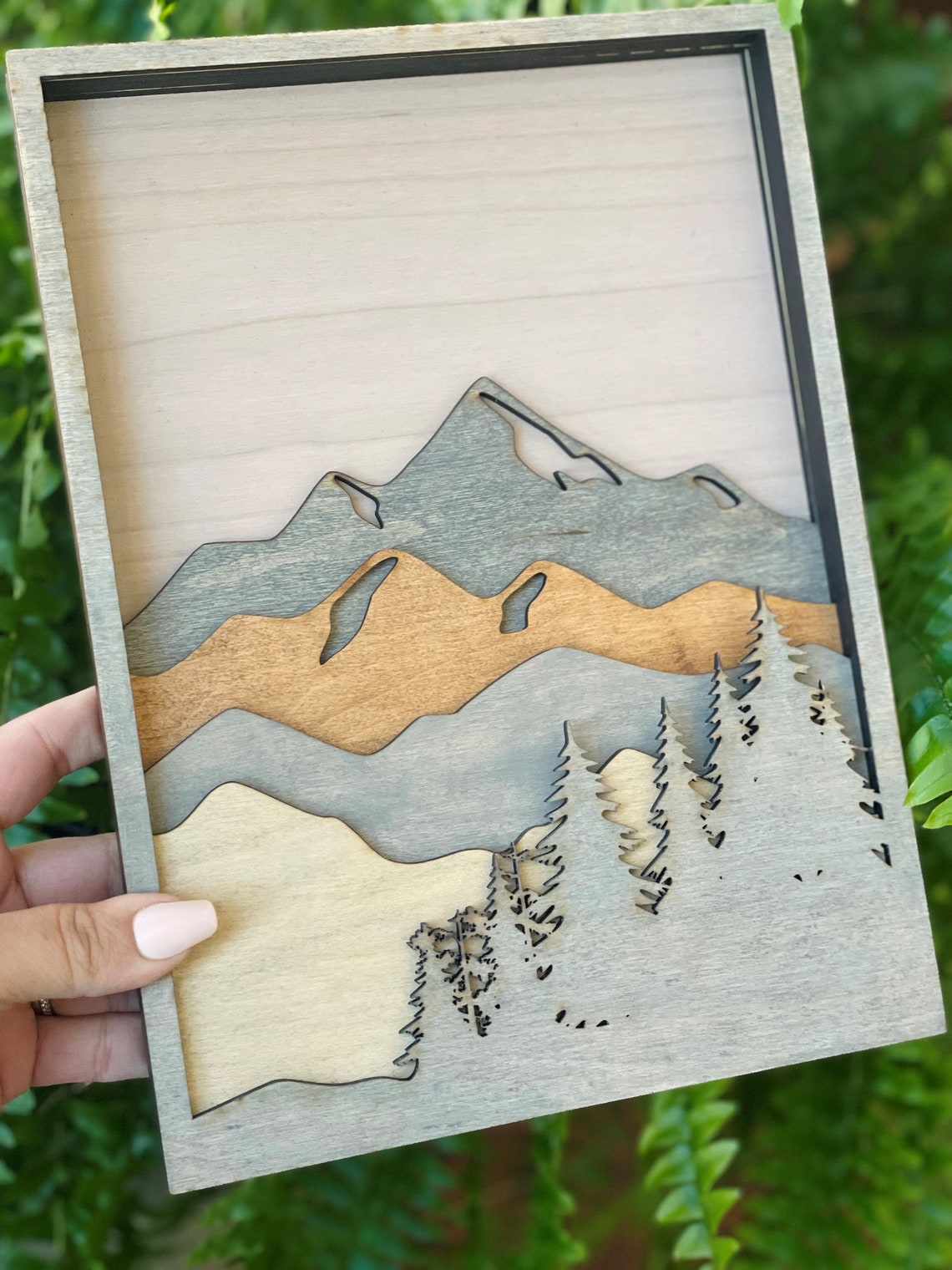 Mountain Layered Sign Nature Wood Sign Home Decor Nature - Etsy