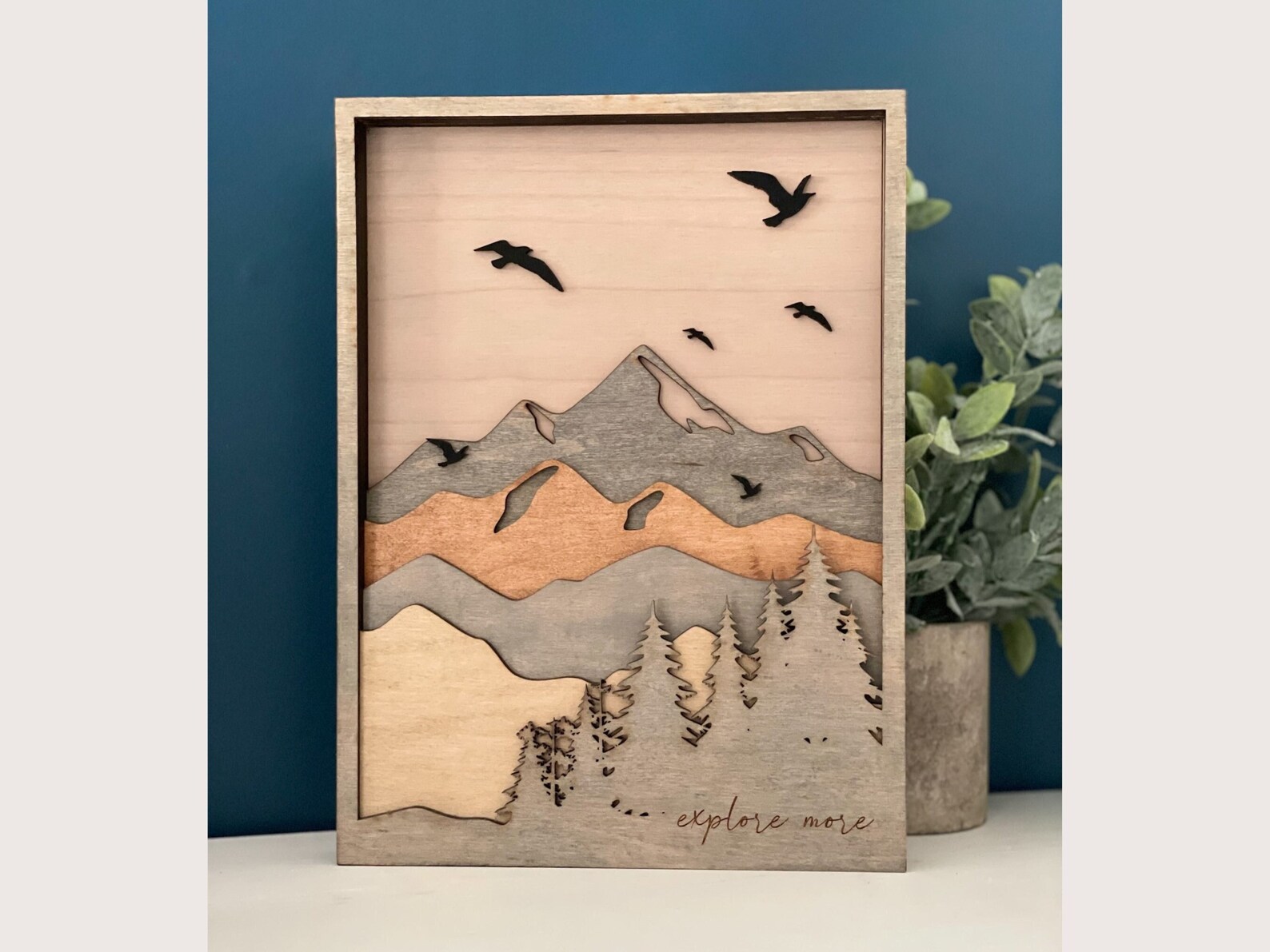 Mountain Layered Sign Nature Wood Sign Home Decor Nature - Etsy