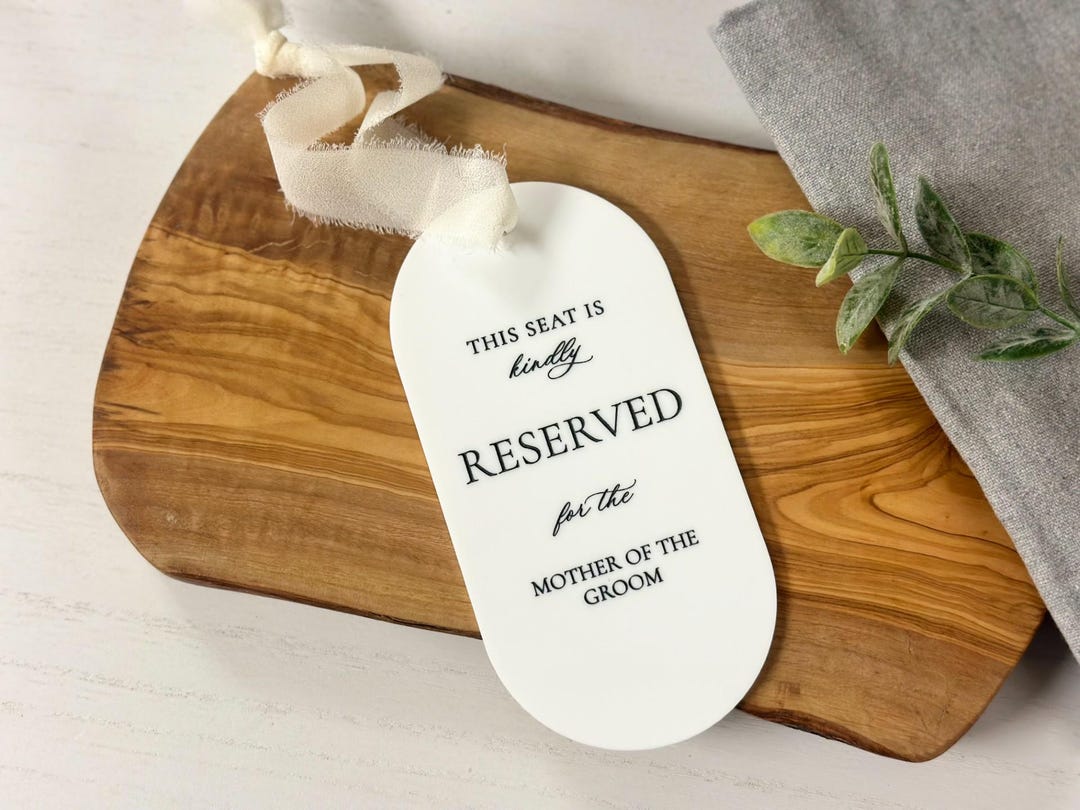 Reserved Acrylic Tags, Personalized Reserved Seat Tags, Custom Oval ...