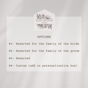 Wedding Reserved Sign, Custom Reserved Signs, Reserved Chair Sign ...