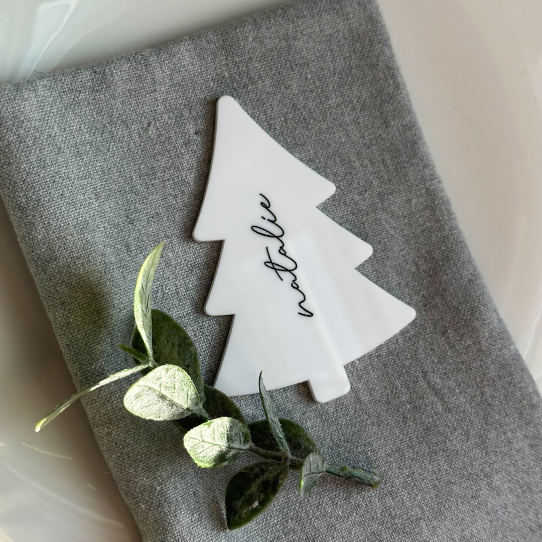 Personalized Acrylic Christmas Tree Place Card: Holiday Table Decor - Etsy