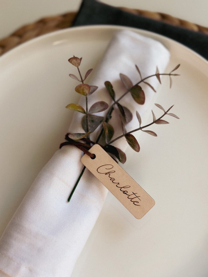 Wedding Place Cards Custom Wedding Place Tags Wood Napkin - Etsy