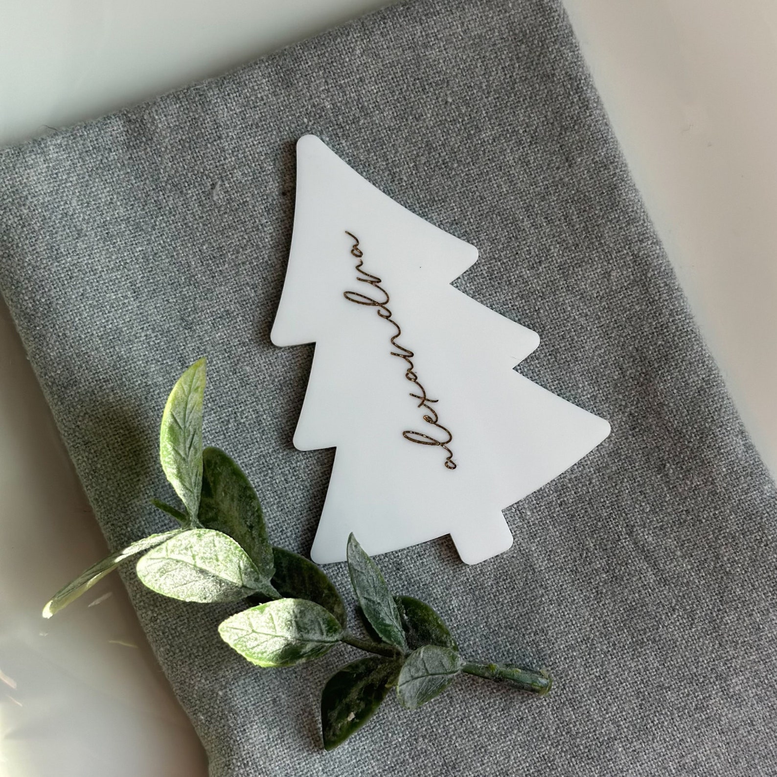Personalized Acrylic Christmas Tree Place Card: Holiday Table Decor - Etsy