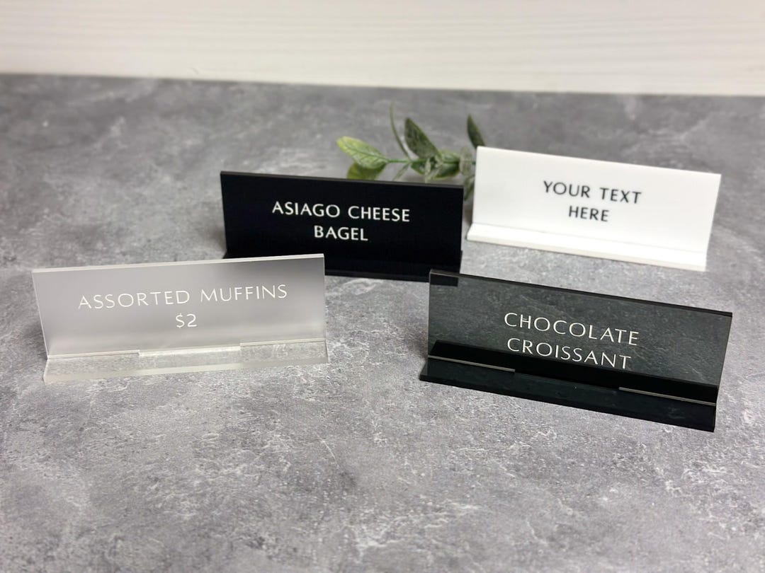 Custom Acrylic Labels, Food Signs, Product Tags, Buffet Display, Small ...