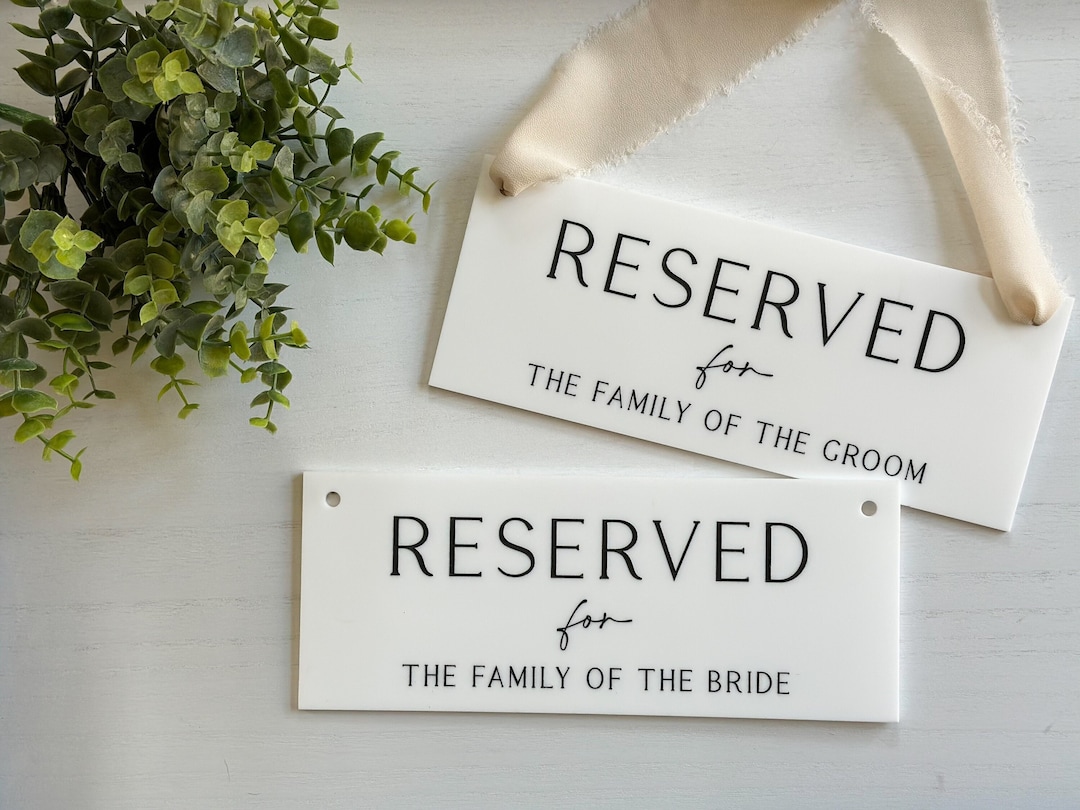 Wedding Reserved Sign, Custom Reserved Signs, Reserved Chair Sign ...