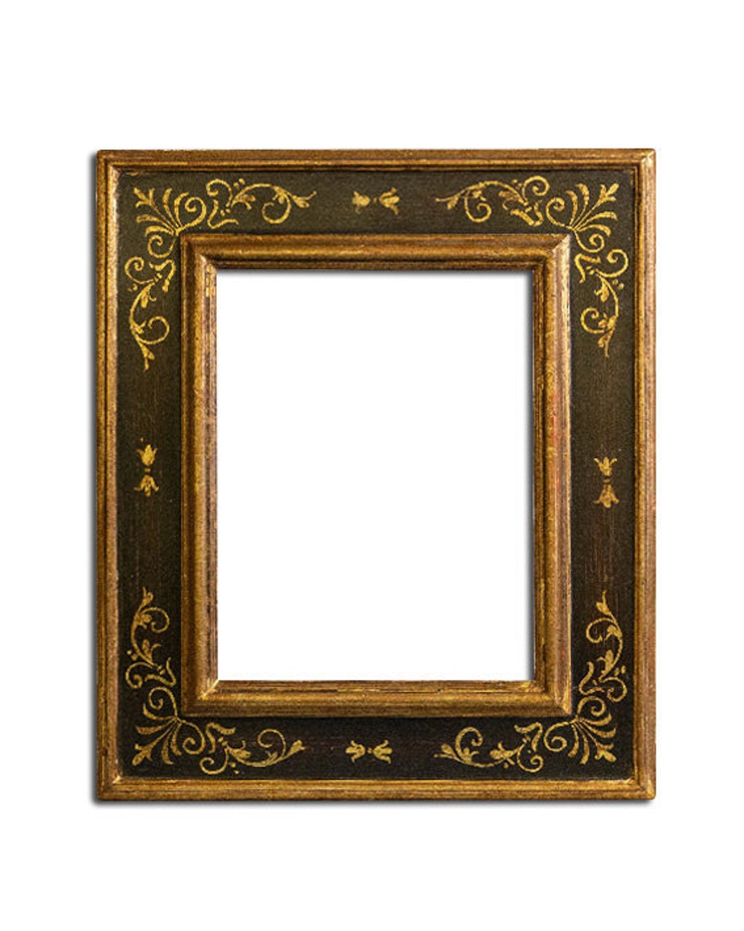 Elegant Golden Silver Frame Shaped Painting Wavy Frame Pinstripe ...