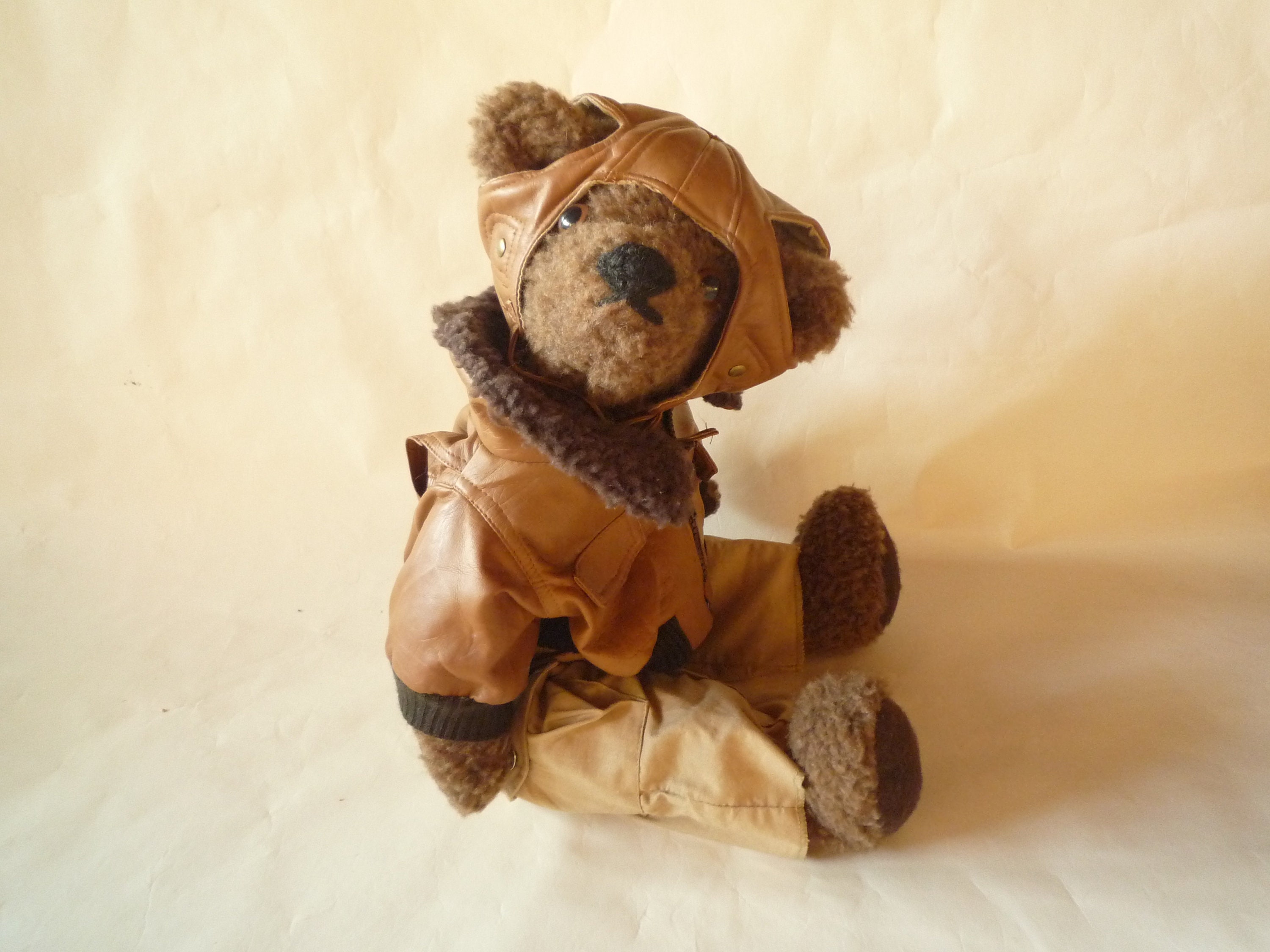 Aviator Teddy Bear 20" Brown Custom Bear - Etsy