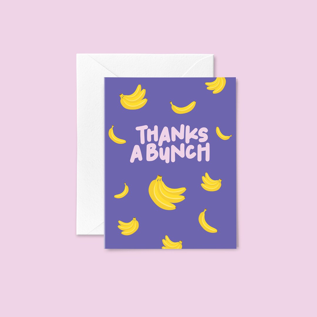 Thanks A Bunch – Thank You Card, Blank Inside, A2 Size - Etsy