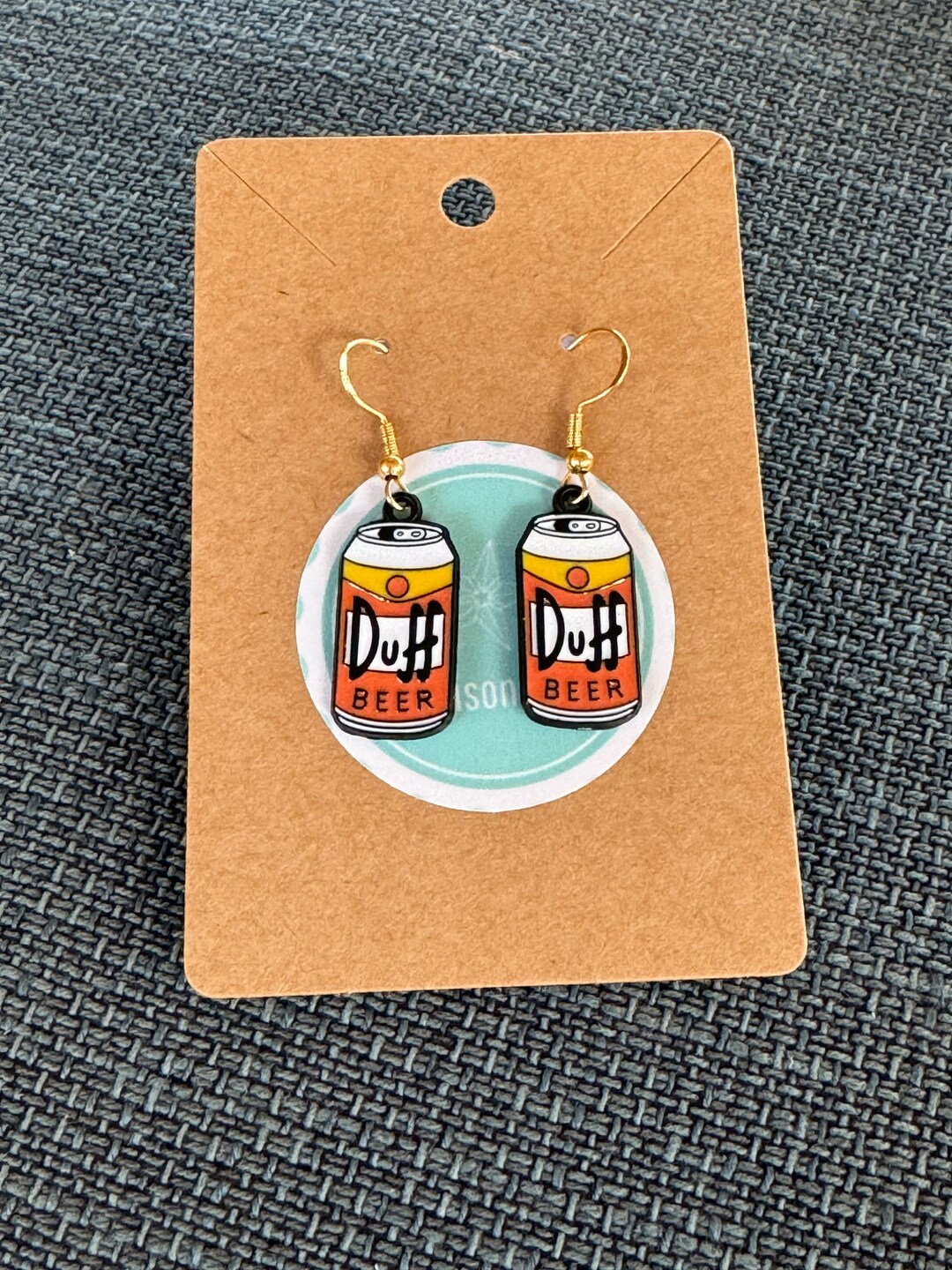 The Simpsons Duff Beer Gold Plated Earrings - Etsy