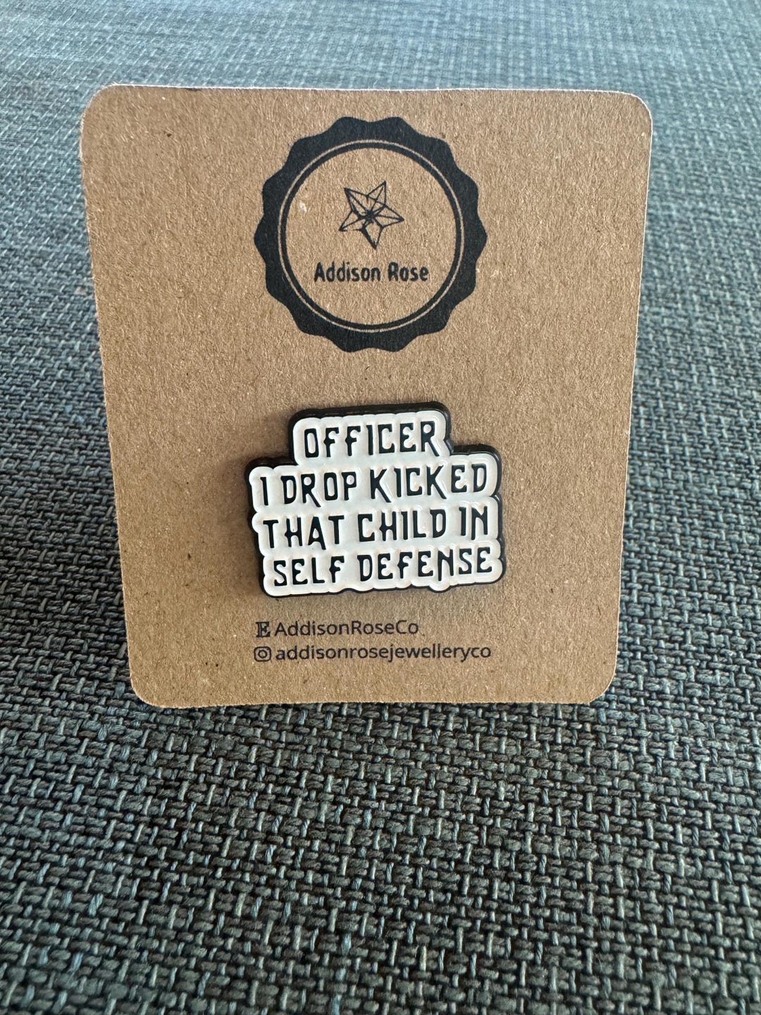 Officer I Dropped Kicked That Child in Self Defence Enamel Pin Badge - Etsy
