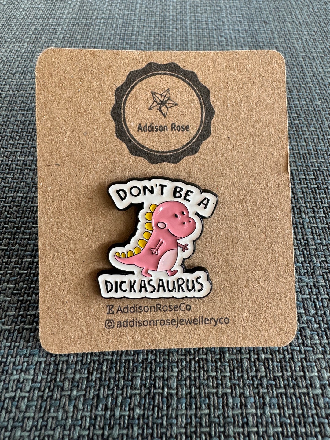 Don’t Be A Dickasaurus Enamel Pin Badge - Etsy