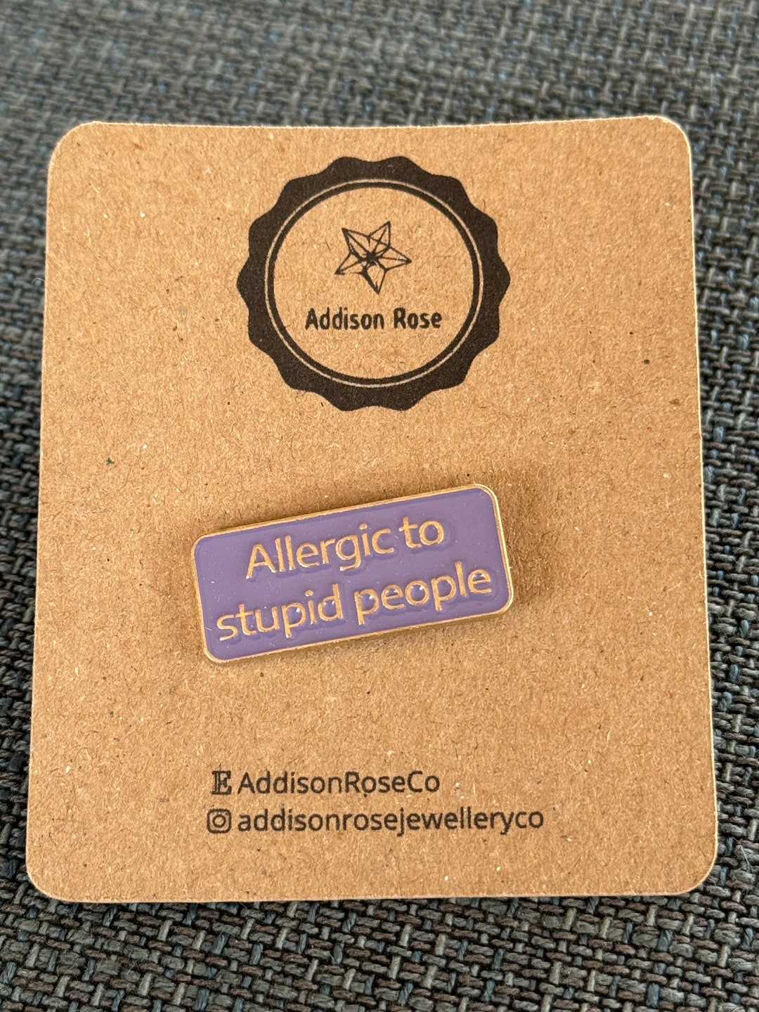 Allergic to Stupid People Enamel Pin Badge - Etsy