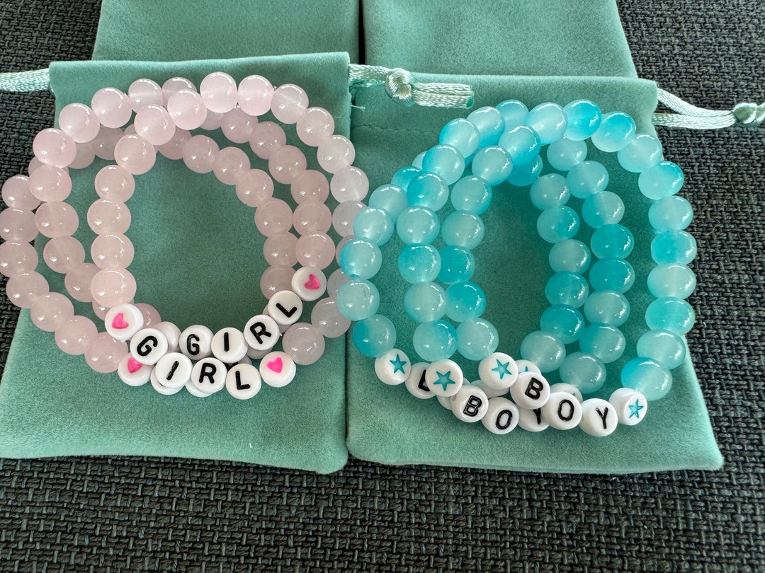 Baby Shower/gender Reveal Bracelets Pack of 5 - Etsy