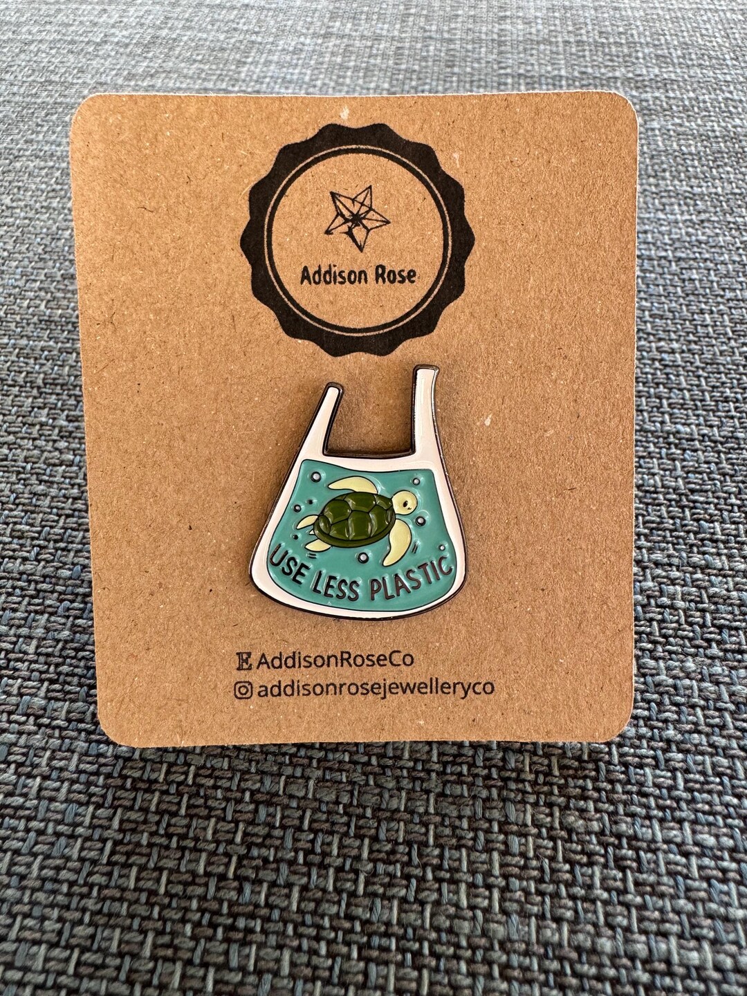 Use Less Plastic Enamel Pin Badge - Etsy